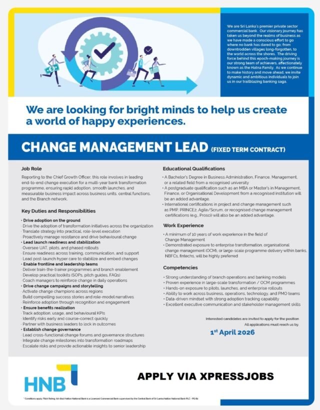 HNB Bank Vacancies 2026: Apply Online for Internships & Sales Associate ...
